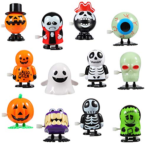 ThinkMax 12 Pcs Halloween Wind Up Toy Assortments for Halloween Party Favors Gift Bag Fillers, Halloween Games