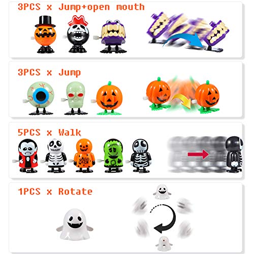 ThinkMax 12 Pcs Halloween Wind Up Toy Assortments for Halloween Party Favors Gift Bag Fillers, Halloween Games