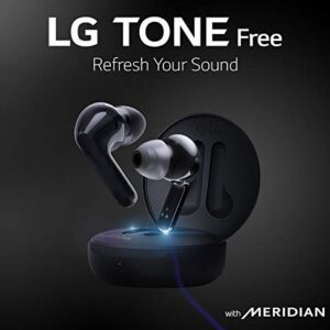 LG TONE Free FN5W - Wireless Charging True Wireless Bluetooth Earbuds with Meridian Sound, Noise Reduction with a close fit, Dual Microphone for Work/Home Office, iPhone and Android Compatible, Black