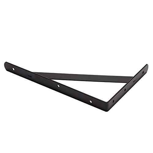 AWX Heavy Duty Shelf Brackets 12 inches x 8 inches with Screws - 8 Pack Black Metal Shelf Brackets - Shelf Support Angle Brackets for Shelves - L Brackets Heavy Duty Floating Shelf Brackets