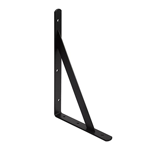 AWX Heavy Duty Shelf Brackets 12 inches x 8 inches with Screws - 8 Pack Black Metal Shelf Brackets - Shelf Support Angle Brackets for Shelves - L Brackets Heavy Duty Floating Shelf Brackets