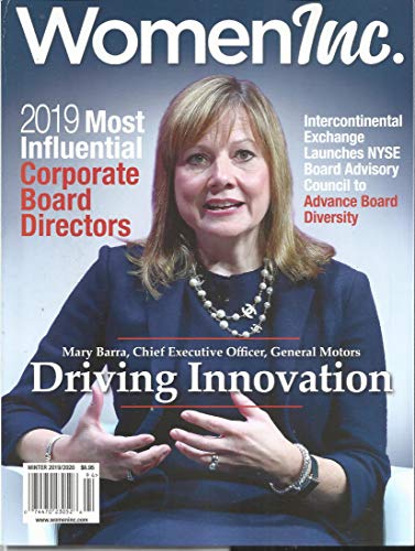 WOMEN INC MAGAZINE, DRIVING INNOVATION * 2019 MOST INFLUENT WINTER, 2019/2020 (PLEASE NOTE: ALL THESE MAGAZINES ARE PET & SMOKE FREE MAGAZINES. NO ADDRESS LABEL. (SINGLE ISSUE MAGAZINE.)