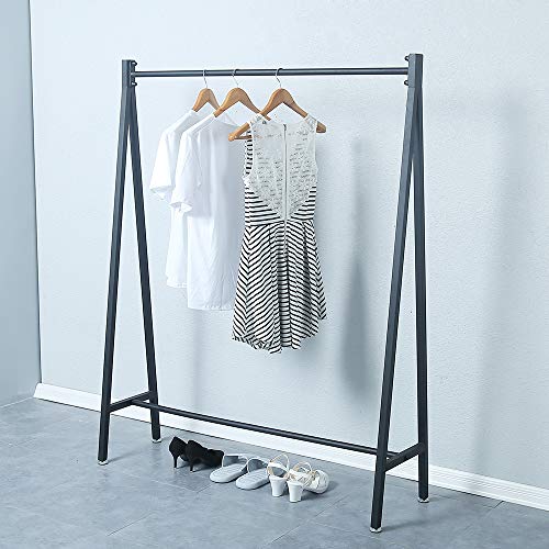 HAOVON Metal Clothing Racks for Hanging Clothes,Urban Commercial Clothes Racks,Modern Iron Heavy Duty Garment Rack,Portable Retail Display Rack Standing Clothes Rack(59in,Black)