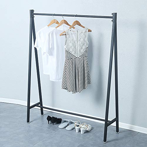 HAOVON Metal Clothing Racks for Hanging Clothes,Urban Commercial Clothes Racks,Modern Iron Heavy Duty Garment Rack,Portable Retail Display Rack Standing Clothes Rack(59in,Black)