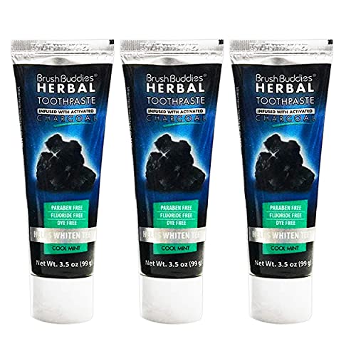 Herbal Activated Charcoal Teeth Whitening Toothpaste, Cool Mint Flavor, 3.5oz, 3 Pack