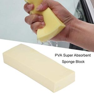 3Pcs Car Washing Sponge, Car Multifunctional PVA Super Absorbent Cleaning Sponge Block Washing Tools (Yellow)