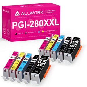 allwork pgi-280xxl cli-281xxl compatible ink cartridges replacement for canon 280xxl 281xxl ink cartridge works with canon pixma tr7520 tr8520 ts6120 ts6220 ts8120 ts8220 ts9120 ts9520 ts6320