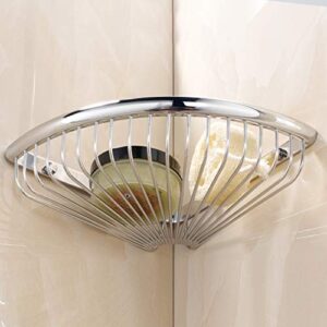 Shower Caddies Corner Shelf for Bathroom Brass Basket Organizers and Storage Shampoo Soap Holder Polished Chrome