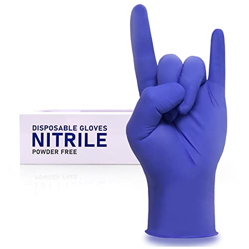 Wostar Nitrile Disposable Gloves Medium 4 Mil Pack of 100 Powder Latex Free Exam Working Gloves for Adult