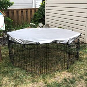 Universal Dog Playpen Cover with Sun/Rain Proof Top, Provide Shade and Security for Outdoor and Indoor, Fits All 24" Wide 8 Panels Pet Exercise Pen (Cover only)