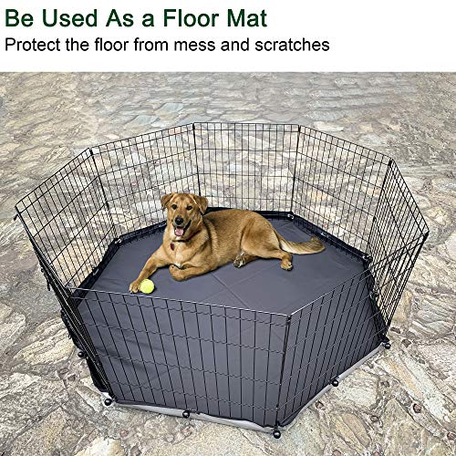 Universal Dog Playpen Cover with Sun/Rain Proof Top, Provide Shade and Security for Outdoor and Indoor, Fits All 24" Wide 8 Panels Pet Exercise Pen (Cover only)