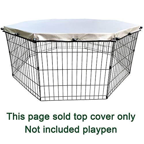 Universal Dog Playpen Cover with Sun/Rain Proof Top, Provide Shade and Security for Outdoor and Indoor, Fits All 24" Wide 8 Panels Pet Exercise Pen (Cover only)