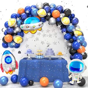 joyypop outer space balloon garland kit 118pcs outer space party decorations with ufo rocket astronaut balloons sparkling star garland for space themed birthday party supplies