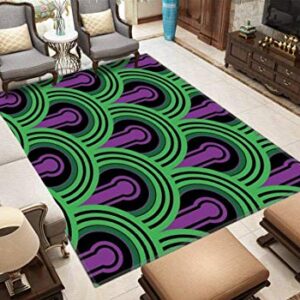 Overlook Hotel Carpet from The Shining Purple/Green Area Rugs Non-Slip Floor Mat Doormats Home Runner Rug Carpet for Bedroom Indoor Outdoor Kids Play Mat Nursery Throw Rugs Yoga Mat