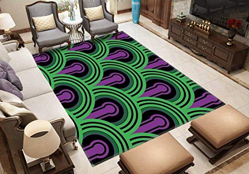 Overlook Hotel Carpet from The Shining Purple/Green Area Rugs Non-Slip Floor Mat Doormats Home Runner Rug Carpet for Bedroom Indoor Outdoor Kids Play Mat Nursery Throw Rugs Yoga Mat