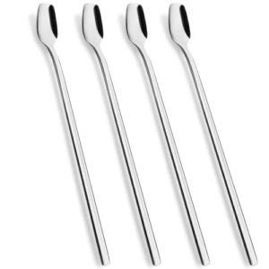 4-piece 8-inch long handle spoon, coffee stirrers, iced teaspoon,ice cream spoon,premium 18/10 stainless steel cocktail stirring spoons, set of 4