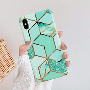 KABIOU Plating Geometric Marble Phone Case for Huawei P40 Pro P30 P20 Lite Pro Mate 30 20 Lite Glossy Soft IMD Phone Back Cover,j,for Huawei P30 Pro