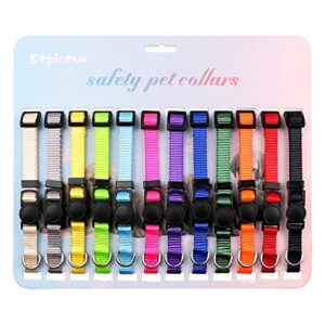 Puppy Collars for Litter Puppy ID Collars Whelping Supplies Soft Nylon Breakaway Coloured Collars with 6 Record Keeping Charts(S)