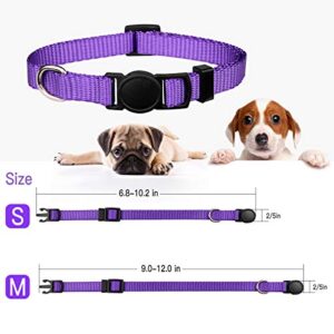 Puppy Collars for Litter Puppy ID Collars Whelping Supplies Soft Nylon Breakaway Coloured Collars with 6 Record Keeping Charts(S)