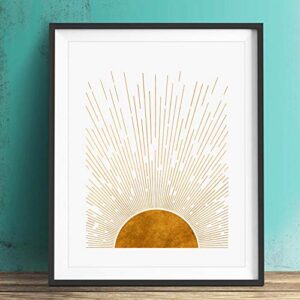 Sun Rise Art, You Are My Sunshine, Kid Room Wall Decor, Boho Sun Wall Art, Minimalist Art, Boho Art Print, Modern Art, Sun Print, Set of 2 Prints - No Frame (8X10 INCH)