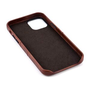 Dockem Wallet Case for iPhone 12 & iPhone 12 Pro: Built-in Metal Plate for Magnetic Mounting & 2 Credit Card Holders: 6.1" Exec M2, Smooth Synthetic Leather (Brown)