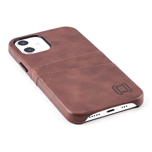 Dockem Wallet Case for iPhone 12 & iPhone 12 Pro: Built-in Metal Plate for Magnetic Mounting & 2 Credit Card Holders: 6.1" Exec M2, Smooth Synthetic Leather (Brown)