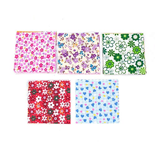 liuqingwind 30Pcs DIY Cloth Scrapbooking Quilting Sewing Fabric Flower Printed Patchwork Sewing Tissue to Patchwork,Quilting Squares Bundles Random Color & Style