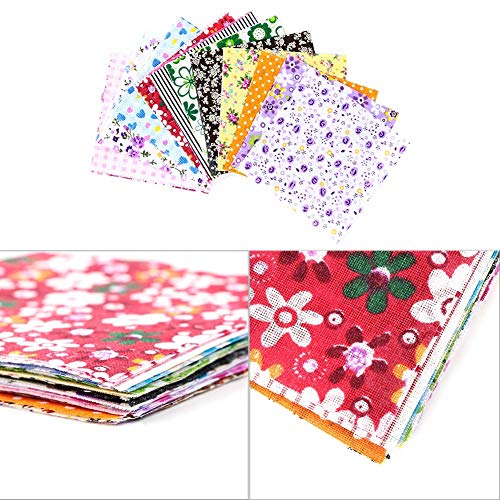 liuqingwind 30Pcs DIY Cloth Scrapbooking Quilting Sewing Fabric Flower Printed Patchwork Sewing Tissue to Patchwork,Quilting Squares Bundles Random Color & Style