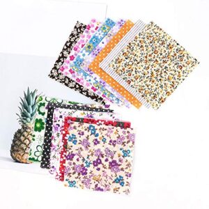 liuqingwind 30Pcs DIY Cloth Scrapbooking Quilting Sewing Fabric Flower Printed Patchwork Sewing Tissue to Patchwork,Quilting Squares Bundles Random Color & Style