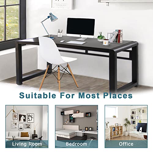 TY ARTS & CULTURE Computer Desk 47.2" Tempered Glass Desk Study Writing Table Personal Workstation Home Office Desk, Modern PC Laptop Desk USB Accessory Attribute Professional Office Desk Black Desk