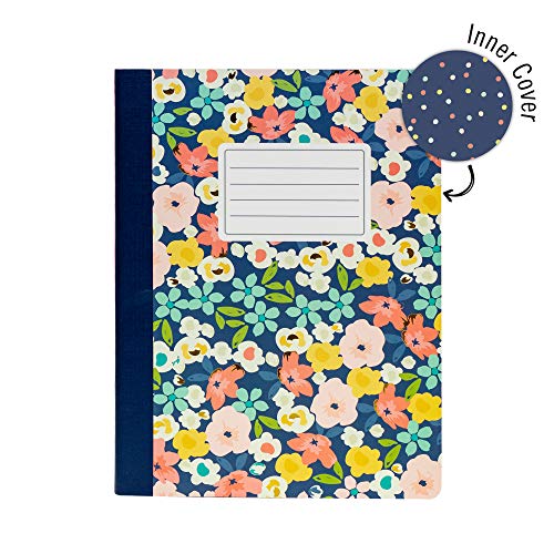 Pukka Pad, Carpe Diem Composition Notebooks - 3 Pack of Journals Featuring 140 Pages of College Ruled 80GSM Paper with Sturdy Cover Stock - 9.75 x 7.5in - Floral Love