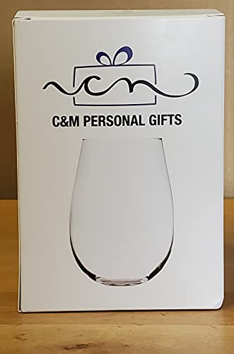 C & M Personal Gifts A Wise Woman Once Said "F*ck this sh*t" Stemless Wine Glass (1 Piece) 17 Ounces, Gag Gifts for Women, Funny Christmas gift, Amazing Laser Engraved tumbler for Ladies, Made in USA