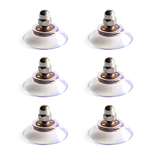 M5 - D3 cm (D 1.2") Clear PVC Small Screw Suction Cup Hook with Cap Nut,Thread Length 0.6 cm (0.24 in),6 Pack