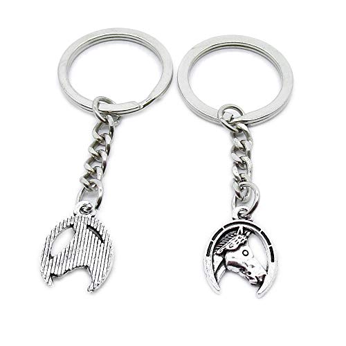 2 Pieces Keyring Keychain Wholesale Suppliers Jewelry Clasps JT0A7L Horseshoe Horse Hoof Head