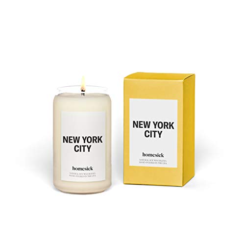 Homesick Premium Scented Candle, New York City - Scents of Lemon, Grapefruit, Jasmine, 13.75 oz, 60-80 Hour Burn, Natural Soy Blend Candle Home Decor, Relaxing Aromatherapy Candle