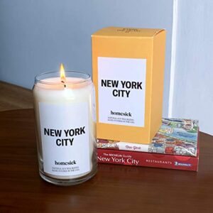 Homesick Premium Scented Candle, New York City - Scents of Lemon, Grapefruit, Jasmine, 13.75 oz, 60-80 Hour Burn, Natural Soy Blend Candle Home Decor, Relaxing Aromatherapy Candle