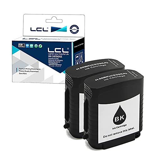 LCL Compatible Ink Cartridge Pigment Replacement for HP 88XL C9396AN K5300 K5400 K5400dn K5400dtn K5400tn K5456z K550 K550dtn K550dtwn K8600 K8600dn L7380 L7480 L7500 L7550 L7555 L7580 (2-Pack Black)