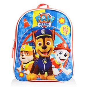 Paw Patrol Toddler Preschool Backpack 11 inch Mini Backpack Bundle with Paw Patrol and Bubble Guppies Stickers (Paw Patrol School Supplies)