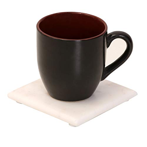 Drink Coasters, Handcrafted 4” Inch Square Marble Coasters – Set of 4