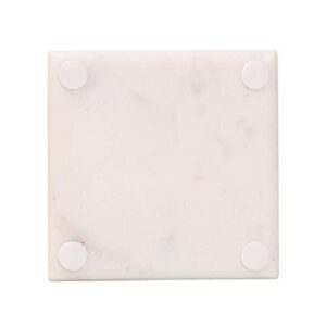 Drink Coasters, Handcrafted 4” Inch Square Marble Coasters – Set of 4