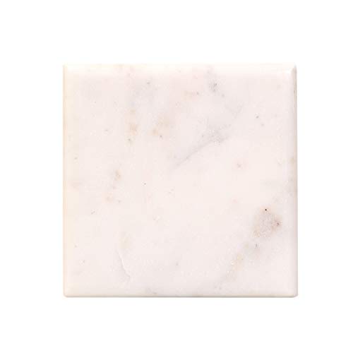 Drink Coasters, Handcrafted 4” Inch Square Marble Coasters – Set of 4