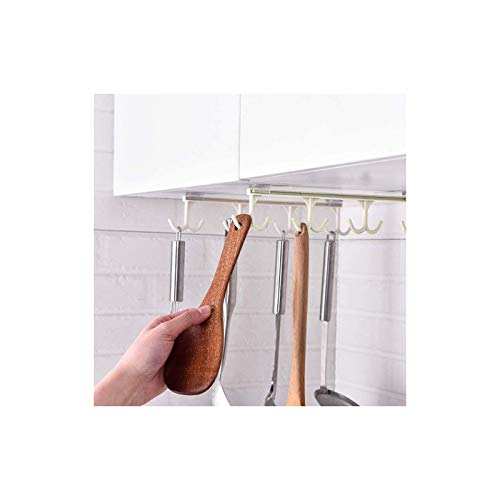 Yerdos Kitchen Hook Wall Mounted Removable Hooks and Kitchen Utensil Rack, Multi-Purpose Adhesive Hangers and Shelf, Nail Free Sticky Kitchen Rail Tool Storage Organizer, 1 Pack