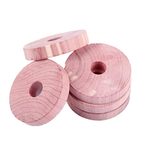 FunSpt 35 Pcs Cedar Blocks Disc with Fragrance Odor 100% Nature Aromatic Red Ceder Planks for Hanger Wardrobes Closets Drawers Freshener Clothes,002