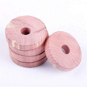 FunSpt 35 Pcs Cedar Blocks Disc with Fragrance Odor 100% Nature Aromatic Red Ceder Planks for Hanger Wardrobes Closets Drawers Freshener Clothes,002