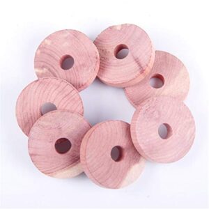 FunSpt 35 Pcs Cedar Blocks Disc with Fragrance Odor 100% Nature Aromatic Red Ceder Planks for Hanger Wardrobes Closets Drawers Freshener Clothes,002