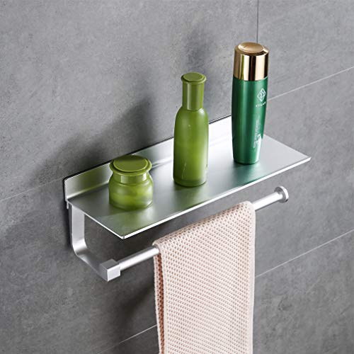 MISSMIN Paper Towel Holder with Shelf,Wall Mount 2-in-1 for Kitchen Shower Bathroom Organizer Storage