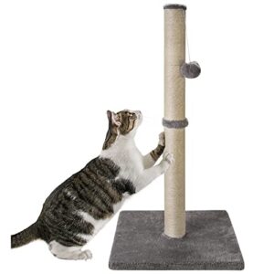 qucey 32 inches cat scratching post, cat scratch post claw scratcher with sisal rope, scratching post for indoor cats with hanging ball