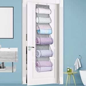 KIMBORA Handbag Organizer Storage Purse Bag Hanger with 6 Easy Access Deep Pockets 2 Packs for Closet Wall, Gray