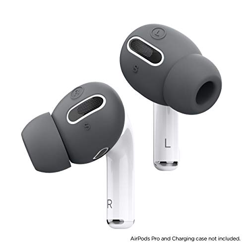 elago [6 Pairs] AirPods Pro Ear Tips with Integrated Earbuds Cover Designed for Apple AirPods Pro, Fit in The Case, Anti-Slip, [3 Sizes: Large + Medium + Small] [US Patent Registered] (Dark Grey)