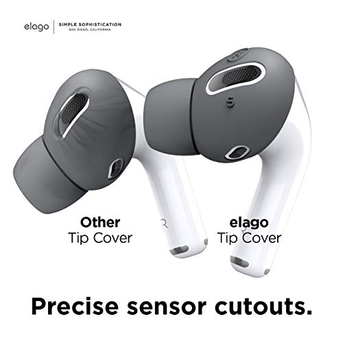 elago [6 Pairs] AirPods Pro Ear Tips with Integrated Earbuds Cover Designed for Apple AirPods Pro, Fit in The Case, Anti-Slip, [3 Sizes: Large + Medium + Small] [US Patent Registered] (Dark Grey)